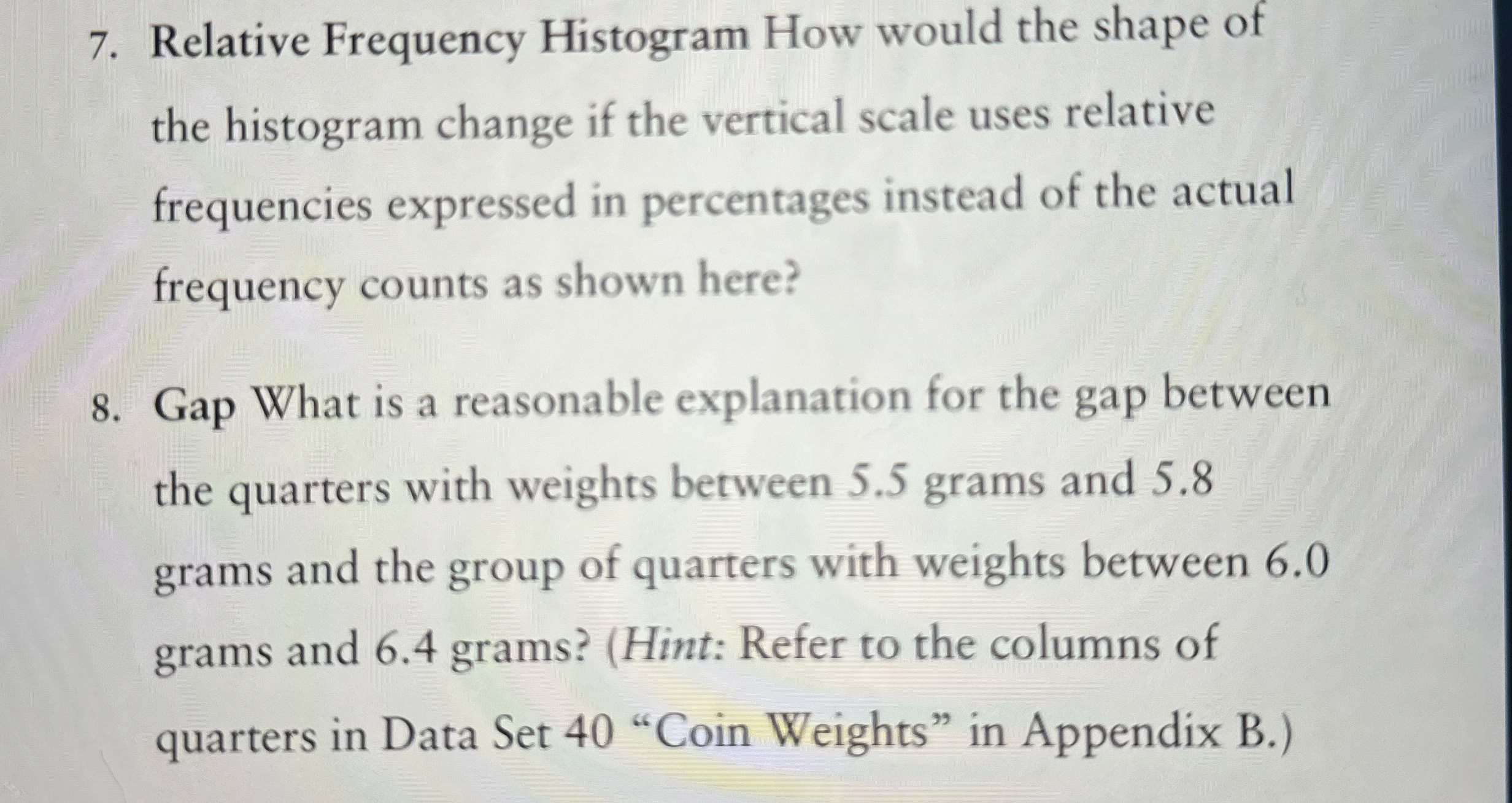 Solved Relative Frequency Histogram How would the shape of | Chegg.com