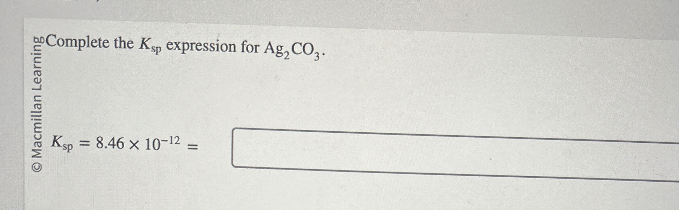 Solved ?an ﻿Complete the Ksp ﻿expression for | Chegg.com