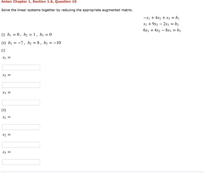 Solved Anton Chapter 1, Section 1.6, Question 10 Solve the | Chegg.com