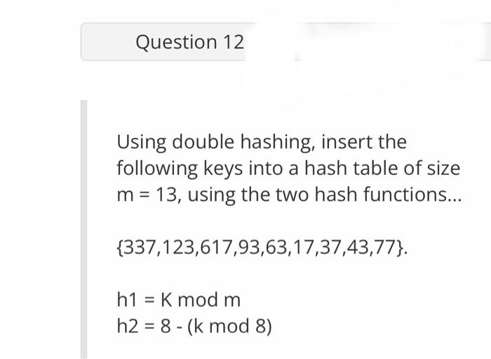 Solved Suppose the original attempt to insert an element | Chegg.com