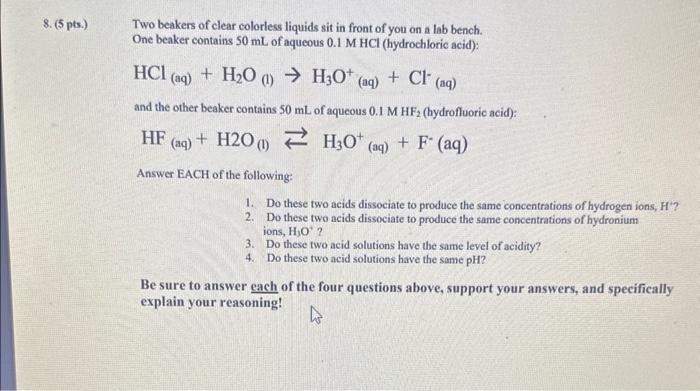 Solved Two beakers of clear colorless liquids sit in front | Chegg.com