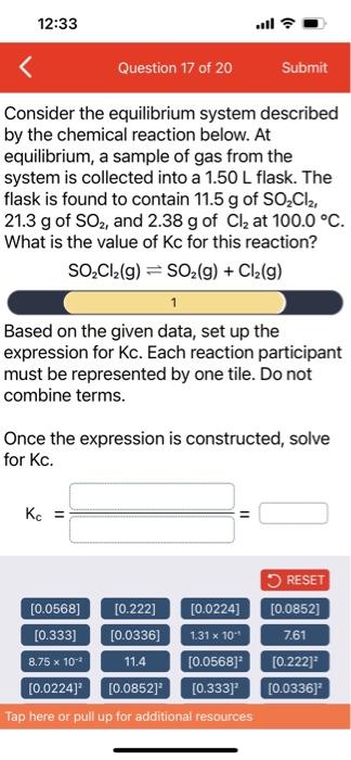 Solved Consider the equilibrium system described by the | Chegg.com