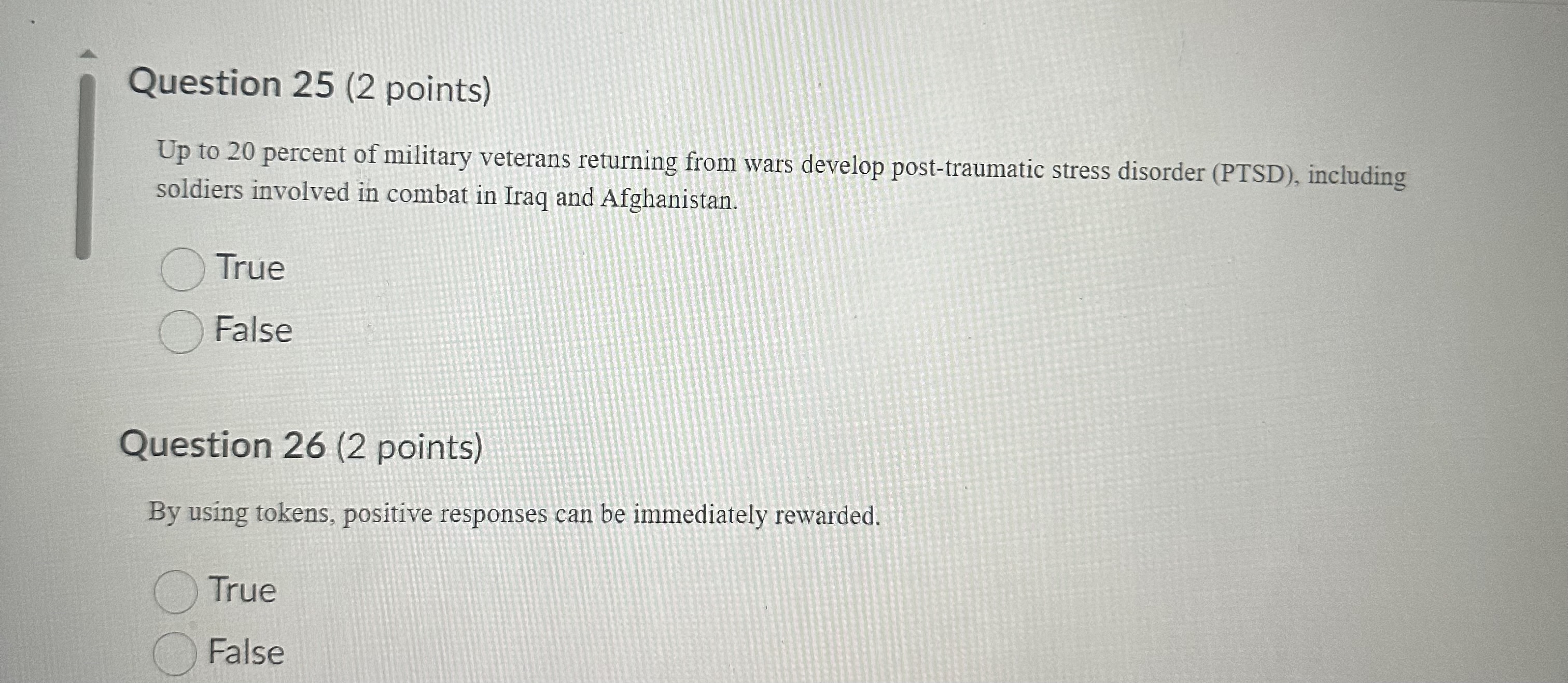 Solved Question 25 (2 ﻿points) ﻿Up to 20 ﻿percent of | Chegg.com