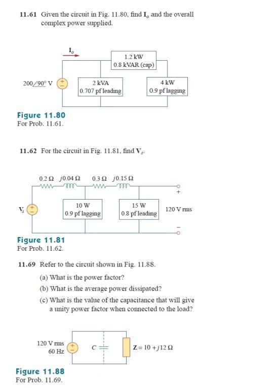 [Solved]: 11.61 Given the circuit in Fig. 11.80, find I