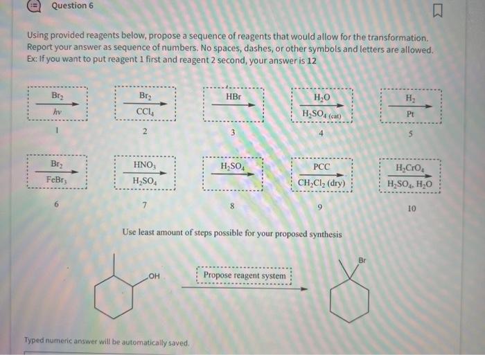 Solved Using provided reagents below, propose a sequence of | Chegg.com