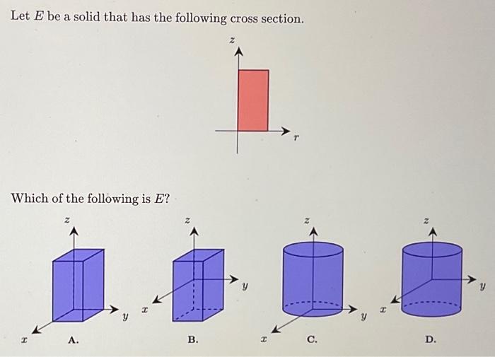 Solved Let E be a solid that has the following cross | Chegg.com