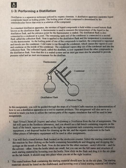 8 1-3: Performing a Distillation Distillation is a | Chegg.com