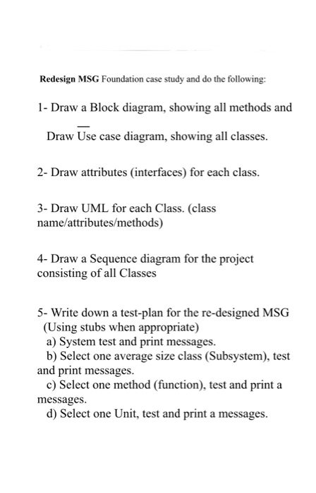 Redesign MSG Foundation case study and do the | Chegg.com