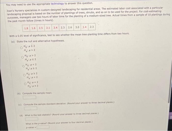 Solved You may need to use the appropriate technology to | Chegg.com