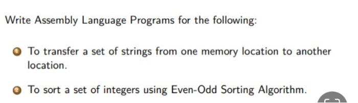 Solved need assembly language program for three questions | Chegg.com