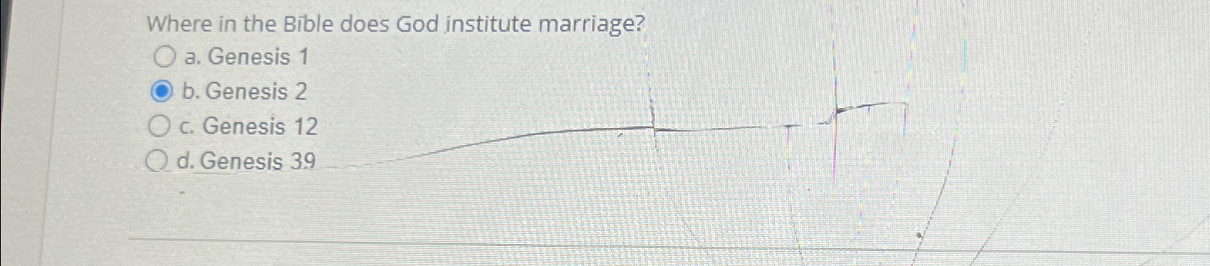 Solved Where in the Bible does God institute marriage?a. | Chegg.com