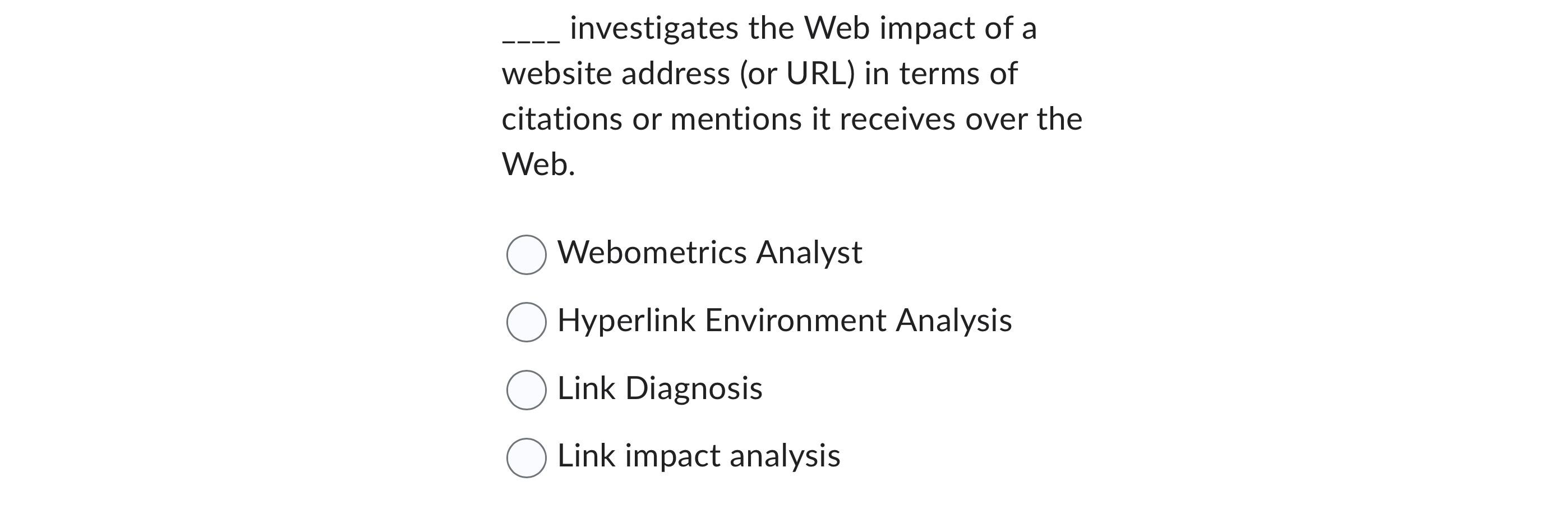 Solved investigates the Web impact of a website address (or | Chegg.com