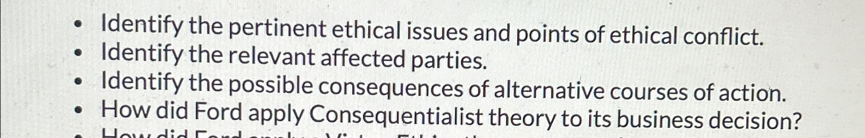 Solved Identify the pertinent ethical issues and points of | Chegg.com