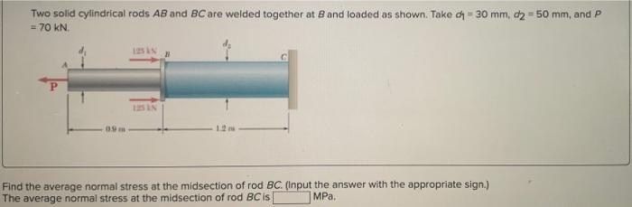 Solved Two solid cylindrical rods AB and BC are welded | Chegg.com
