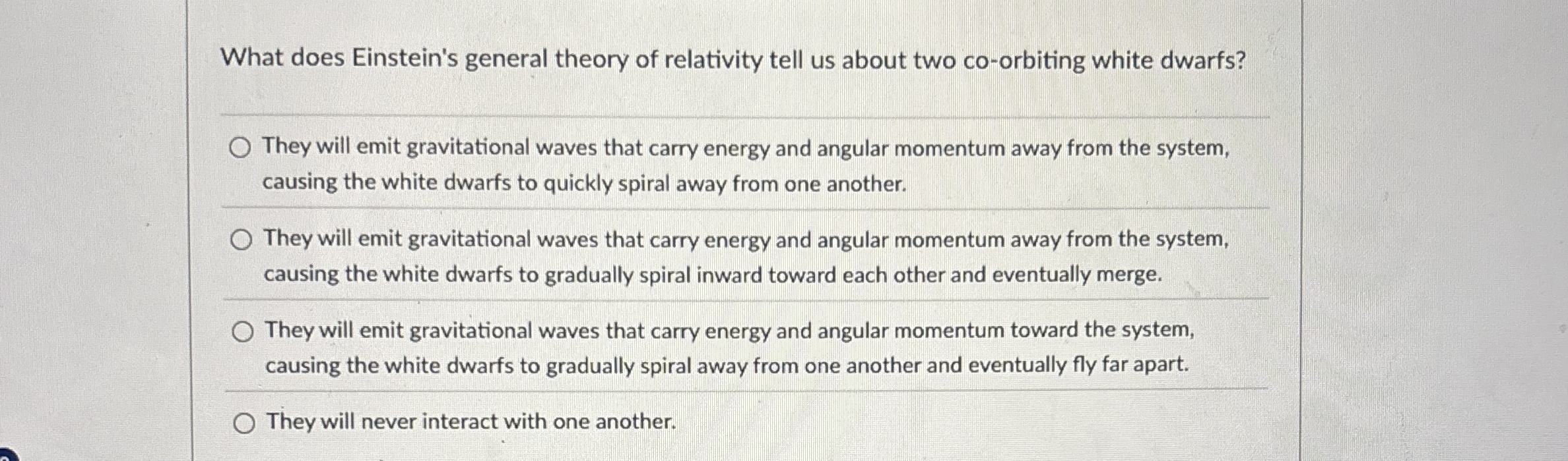 Solved What does Einstein's general theory of relativity | Chegg.com