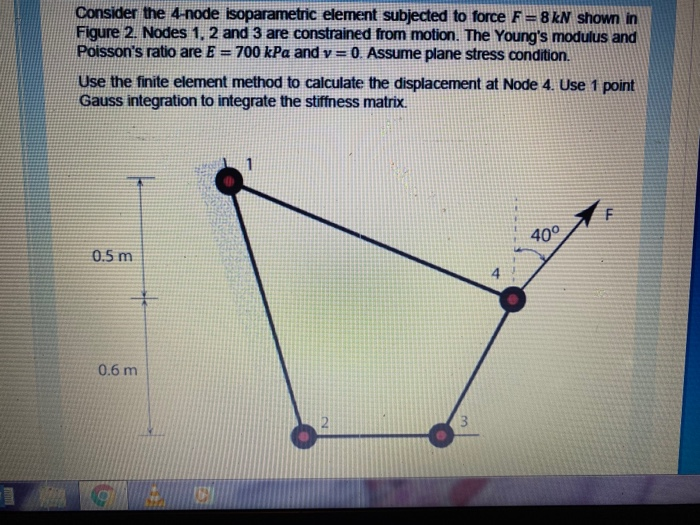 Consider the 4-node isoparametric element subjected | Chegg.com