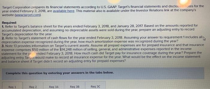 Target Corporation prepares its financial statements | Chegg.com