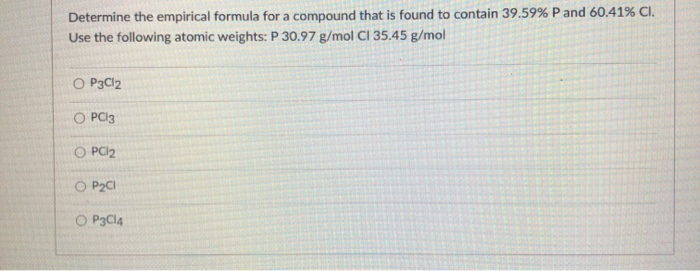 Solved Determine the empirical formula for a compound that | Chegg.com