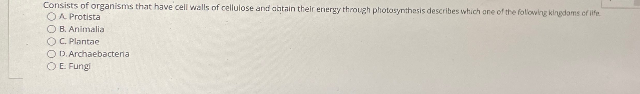 Solved Consists of organisms that have cell walls of | Chegg.com