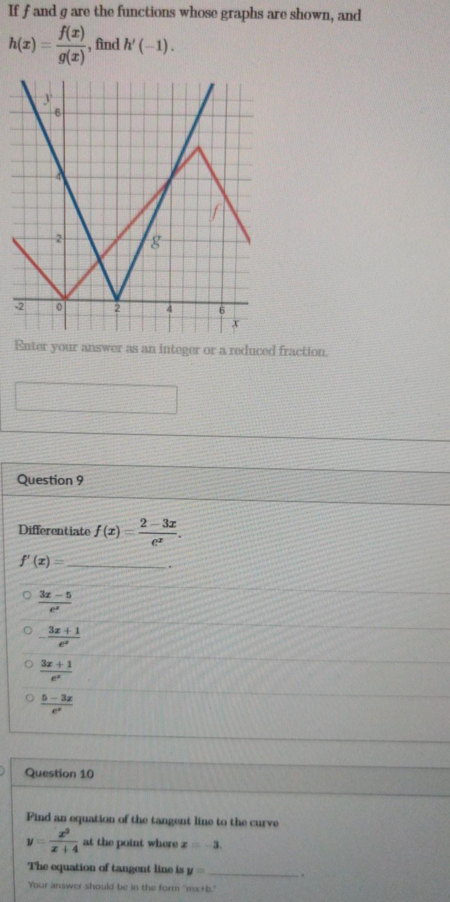 Solved If fand g are the functions whose graphs are shown, | Chegg.com