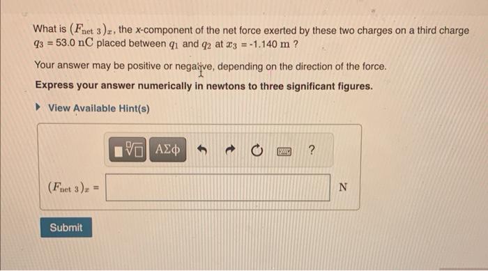 What is (Fnet 3)x, the x-component of the net force | Chegg.com