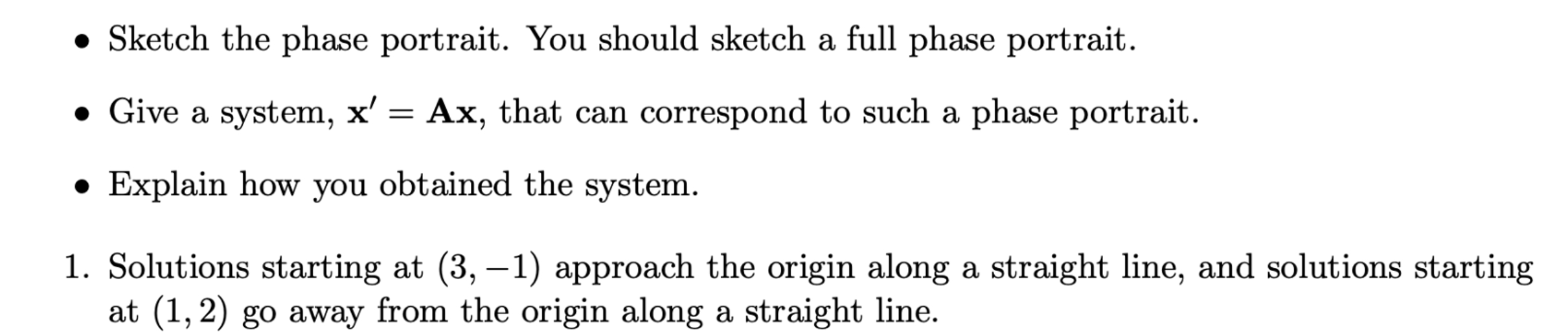 Solved Sketch the phase portrait. You should sketch a full | Chegg.com