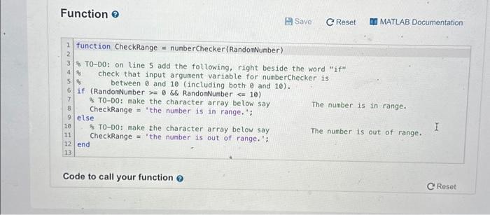 Solved Function 8 Matlab Documentation Function Checkrange