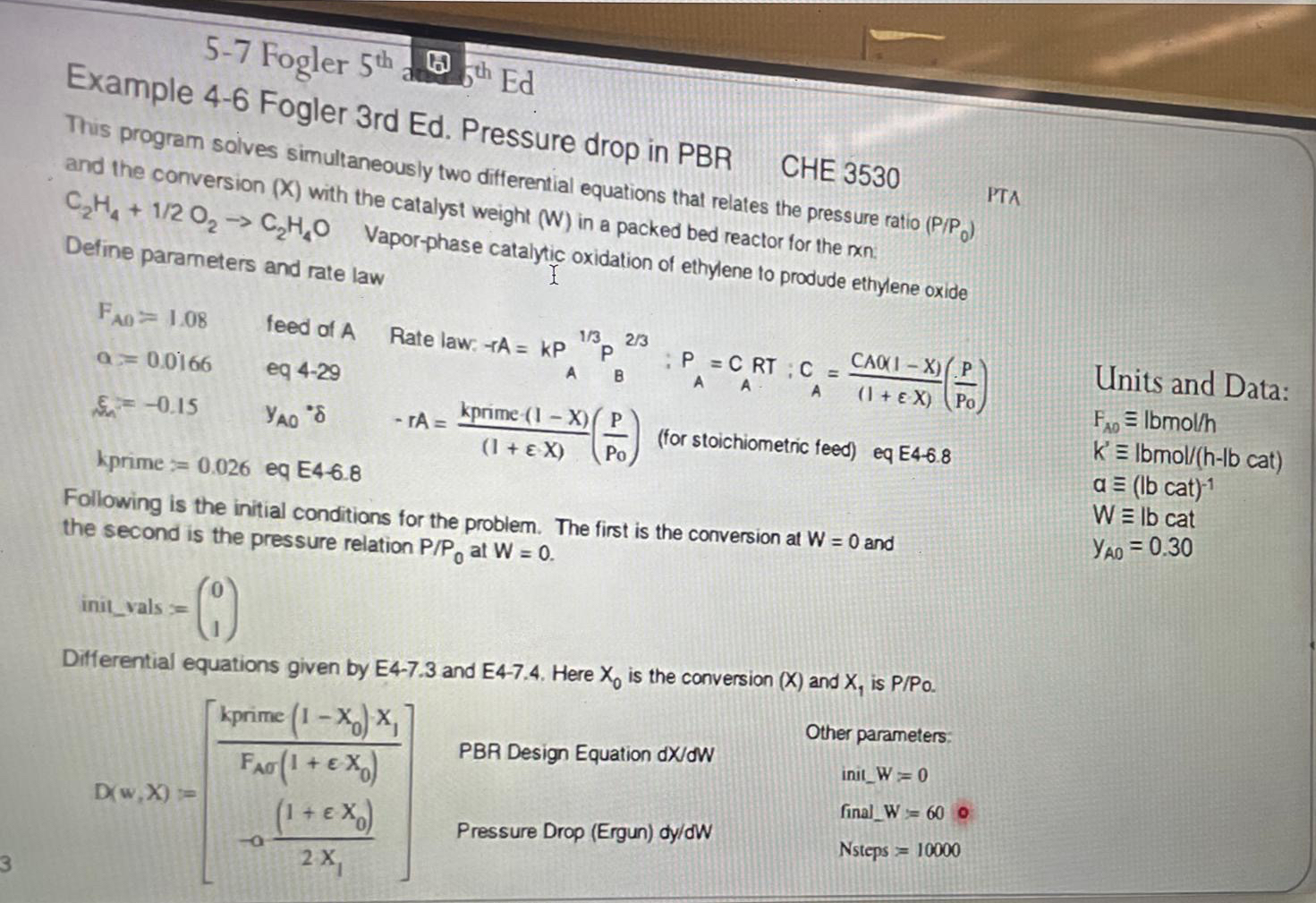 Solved Do This example on MATHCAD and also use the Ergmund | Chegg.com