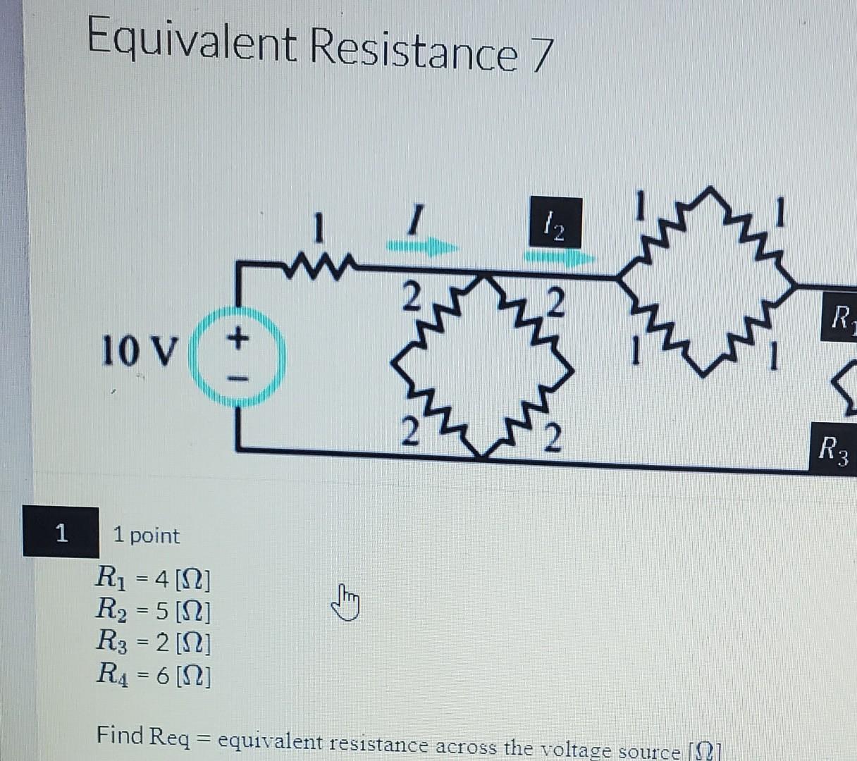 1 point R1=1[Ω]R2=2[Ω]R3=5[Ω]R4=4[Ω] Find Power of R3 | Chegg.com