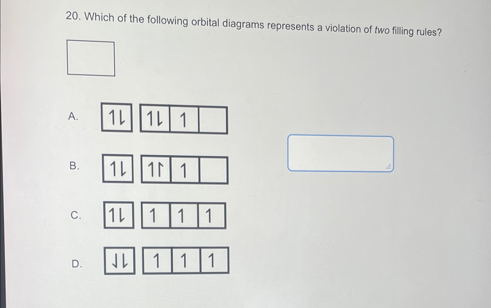 Solved Which of the following orbital diagrams represents a | Chegg.com