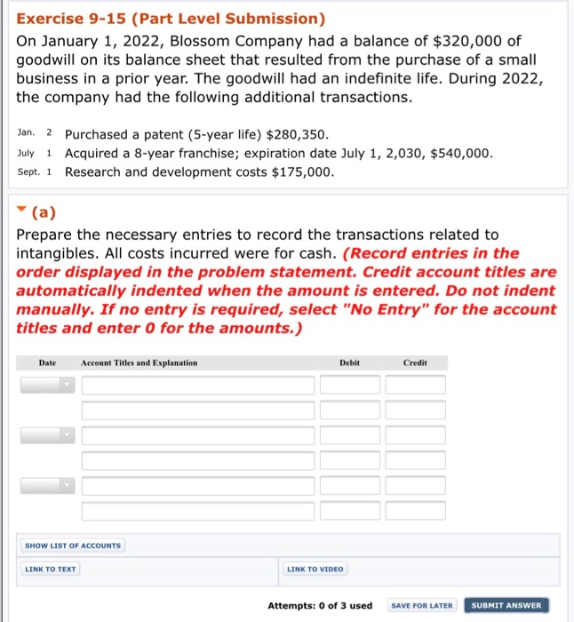 Solved Exercise 9-15 (Part Level Submission) On January 1, | Chegg.com