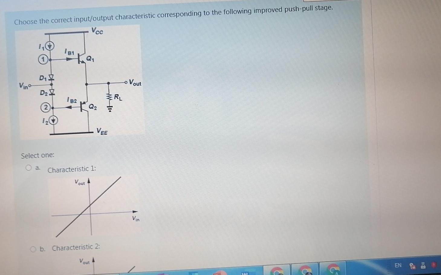 Solved Choose the correct input/output characteristic | Chegg.com