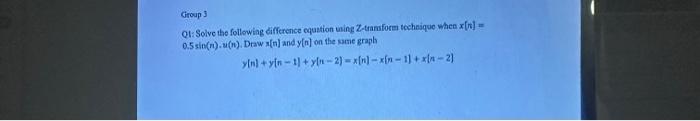 Solved Solve The Following Difference Equation Using 7965