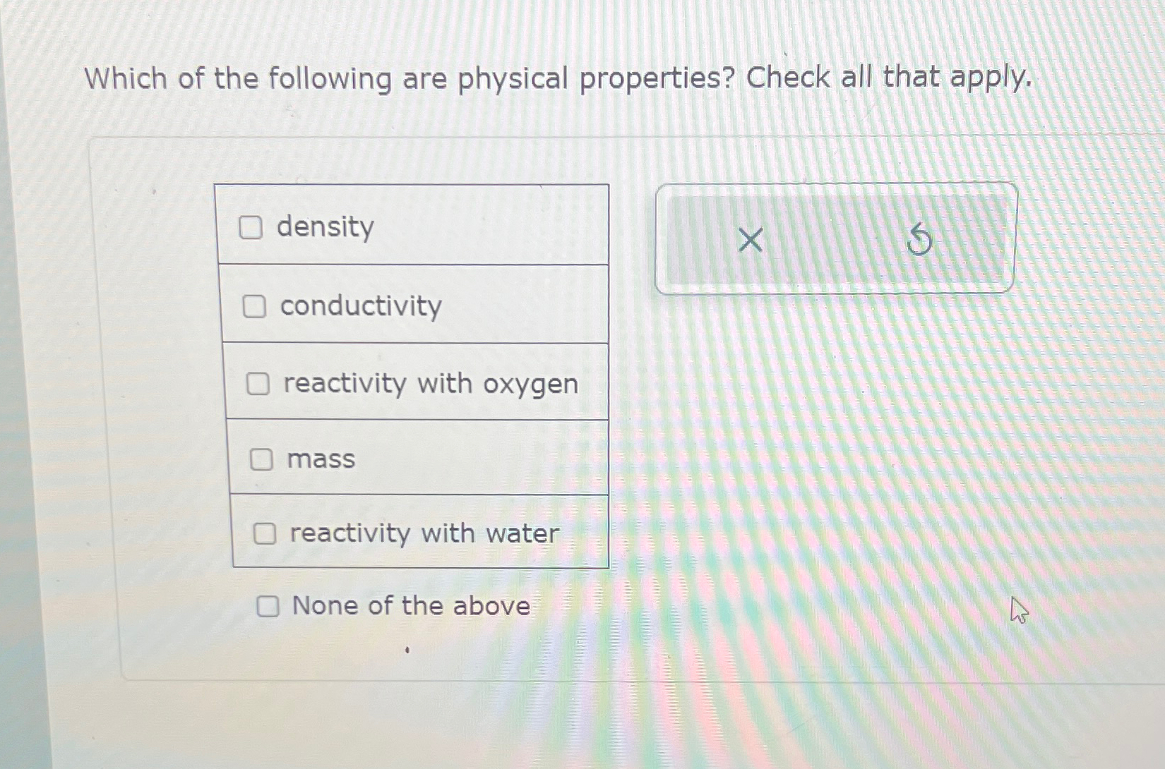 Solved Which of the following are physical properties? Check | Chegg.com