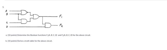 Solved a. (10 points) Determine the Boolean functions F2( A. | Chegg.com