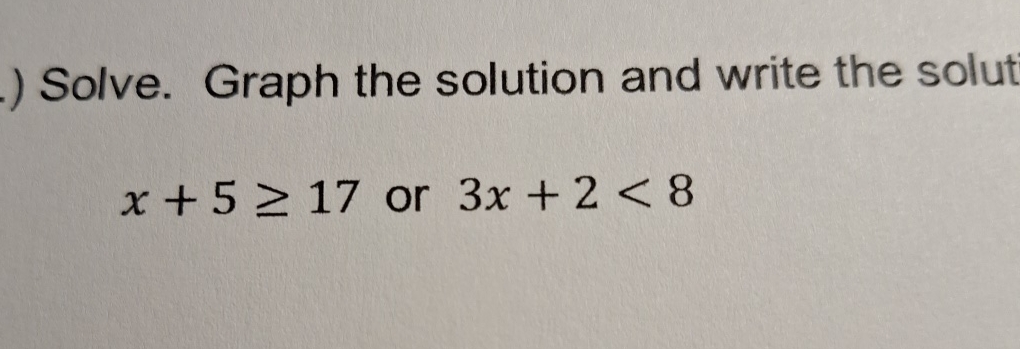 Solve. Graph the solution and write the | Chegg.com
