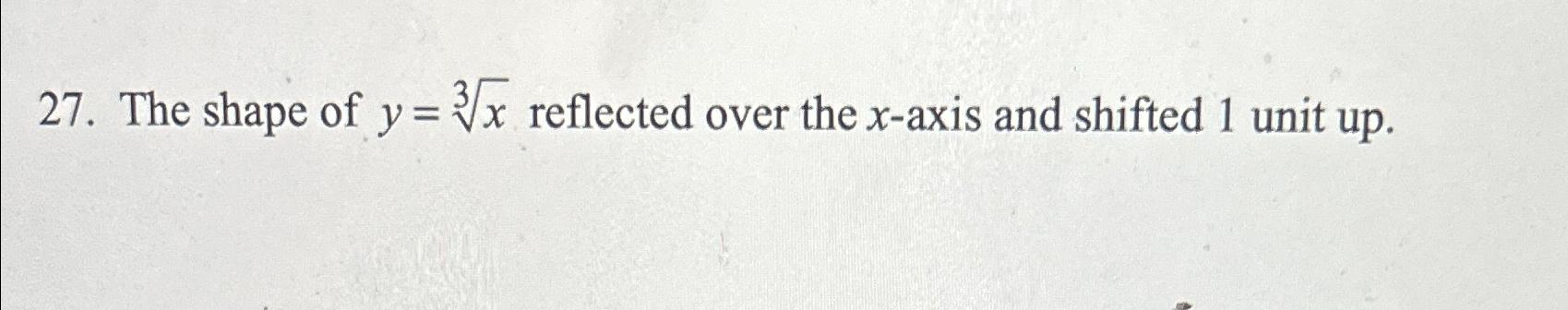 Solved The shape of y=x3 ﻿reflected over the x-axis and | Chegg.com