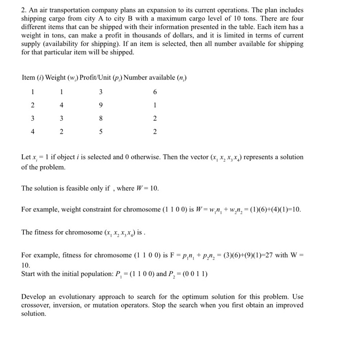 2. An air transportation company plans an expansion | Chegg.com