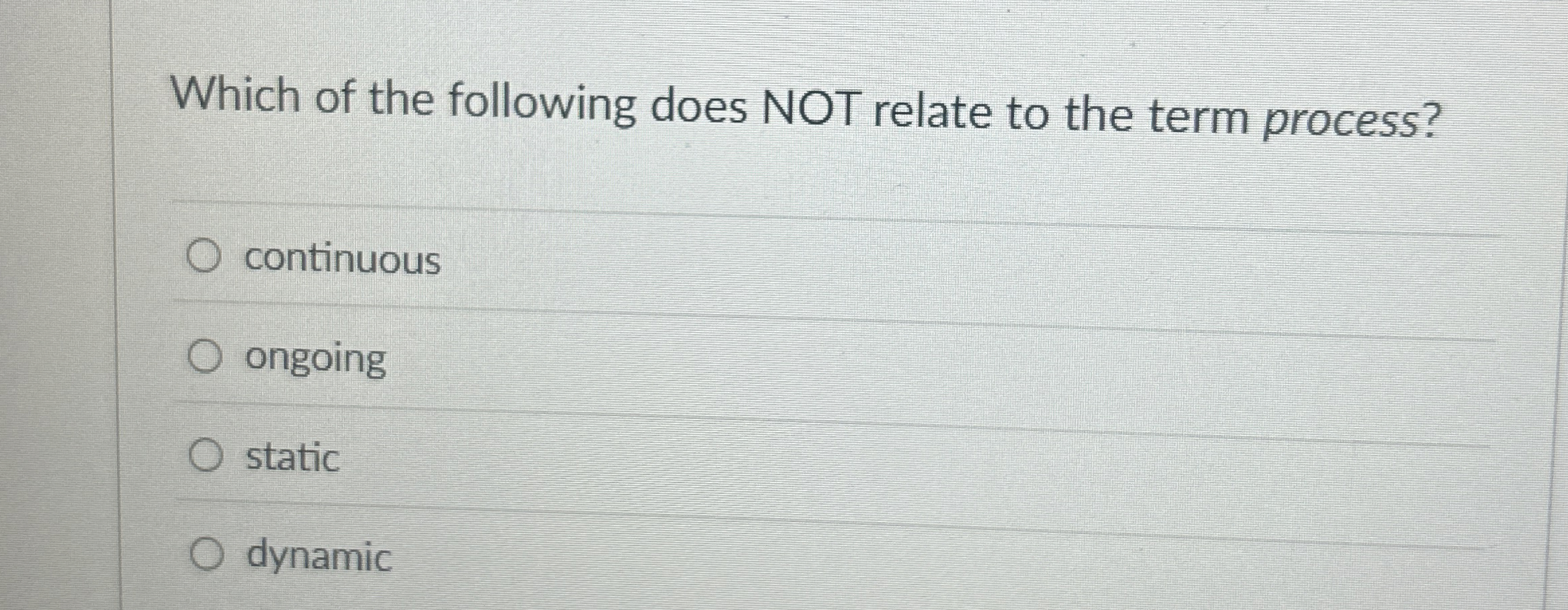 Solved Which of the following does NOT relate to the term | Chegg.com