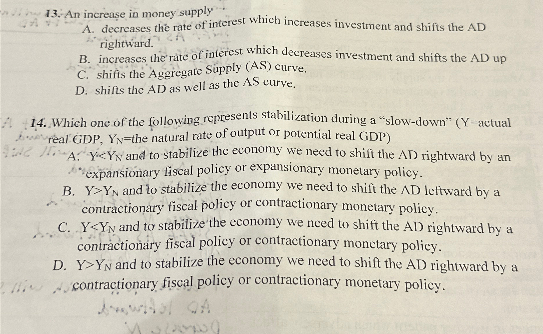 Solved An increase in money supplyA. ﻿decreases the rate of | Chegg.com