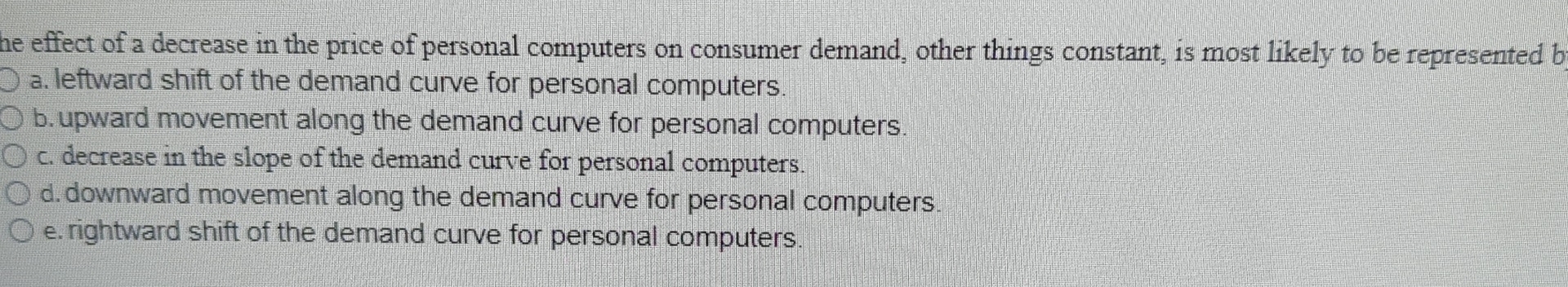 Solved he effect of a decrease in the price of personal | Chegg.com
