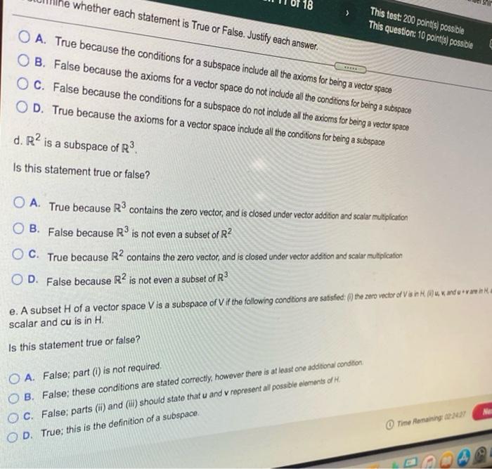 Solved whether each statement is True or False. Justify each | Chegg.com