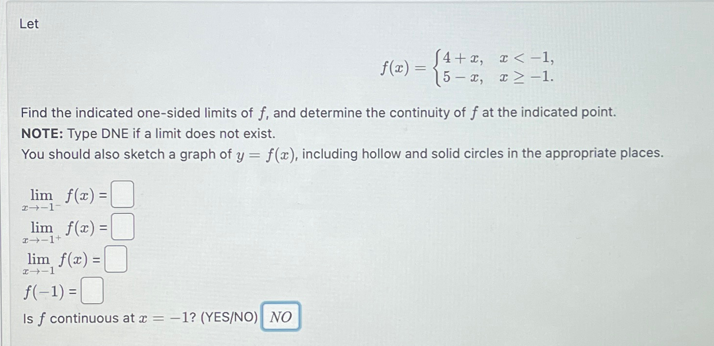 Solved Letf(x)={4+x,x