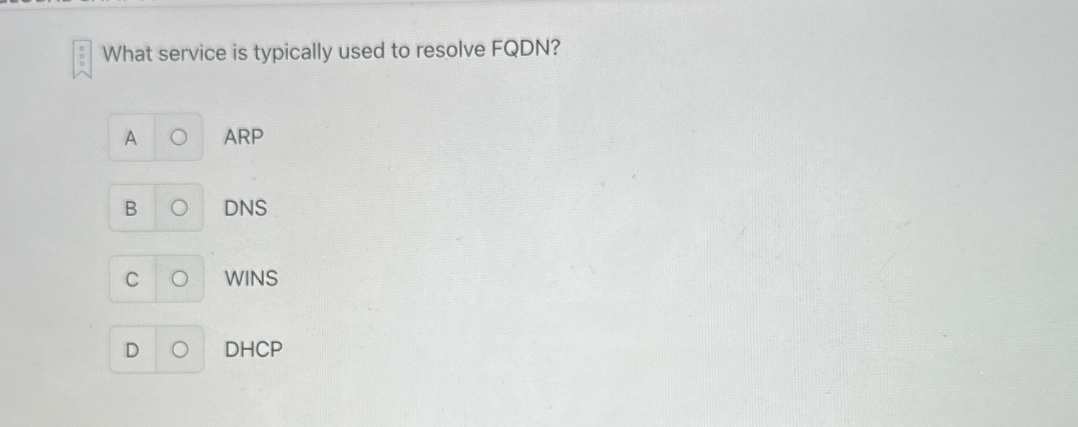 Solved What service is typically used to resolve FQDN?A | Chegg.com