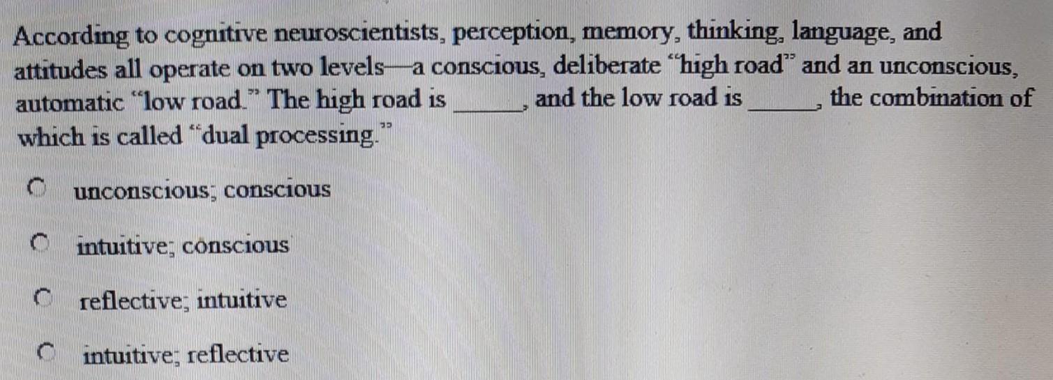 Solved According to cognitive neuroscientists, perception, | Chegg.com