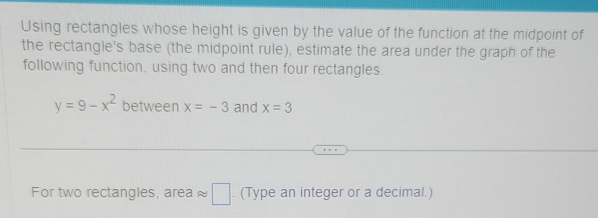 Solved Using rectangles whose height is given by the value | Chegg.com