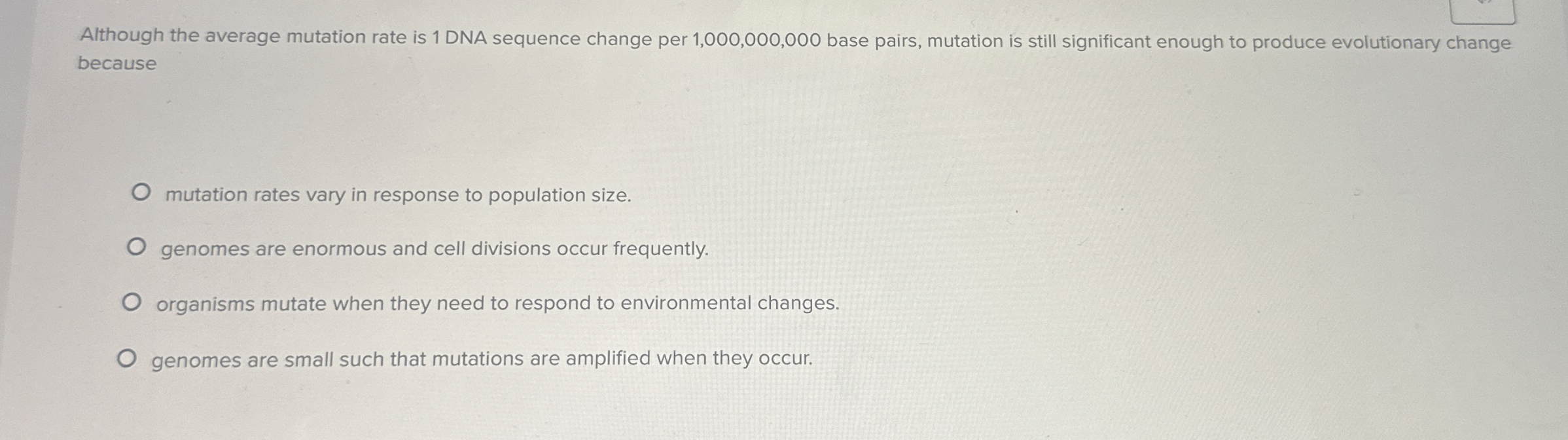 Solved Although the average mutation rate is 1 ﻿DNA sequence | Chegg.com