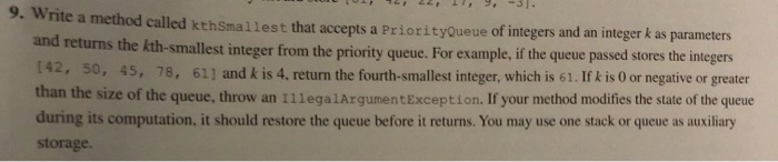 Solved . write a method called thSmallest that accepts a | Chegg.com