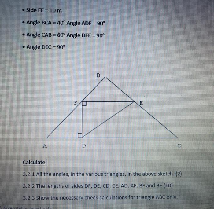 Solved Angle BCA=40∘ Angle ADF=90∘ Angle CAB=60∘ Angle | Chegg.com