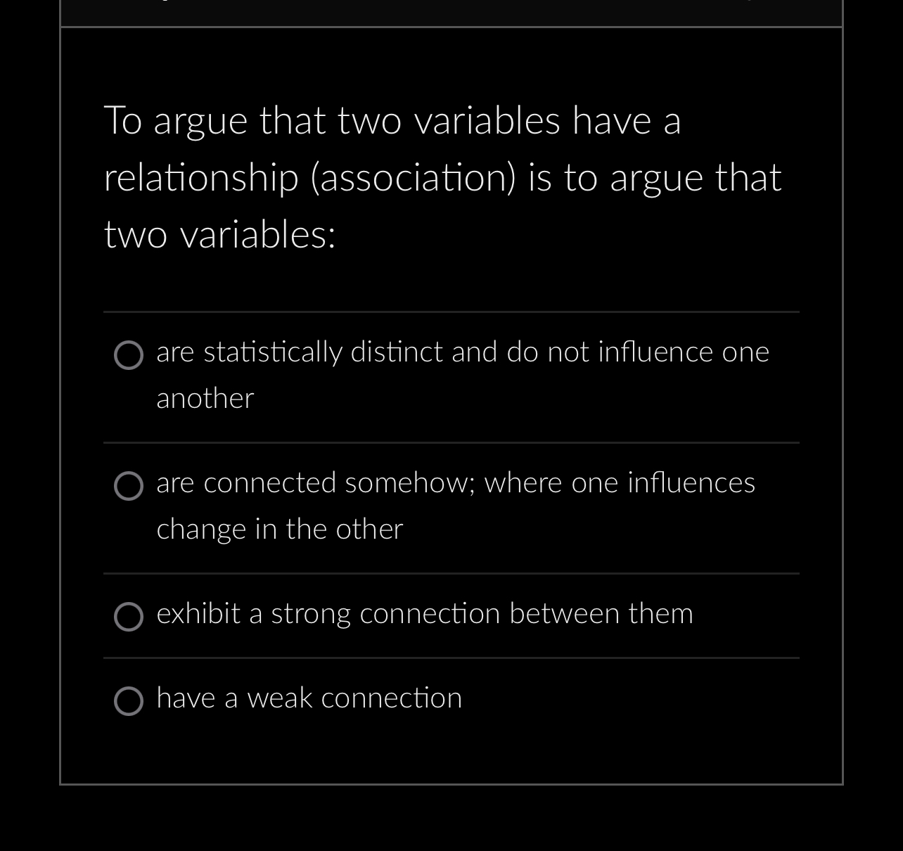 Solved To argue that two variables have a relationship | Chegg.com